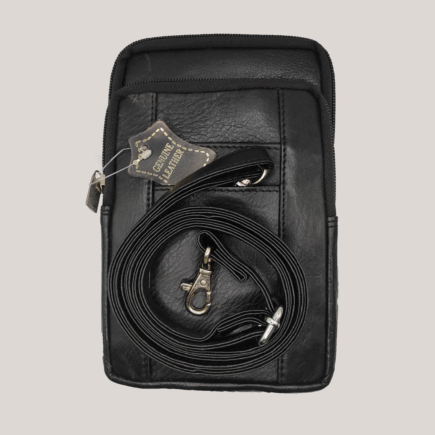 Odinė rankinė Genuine Leather (juoda) | Lekalas.lt